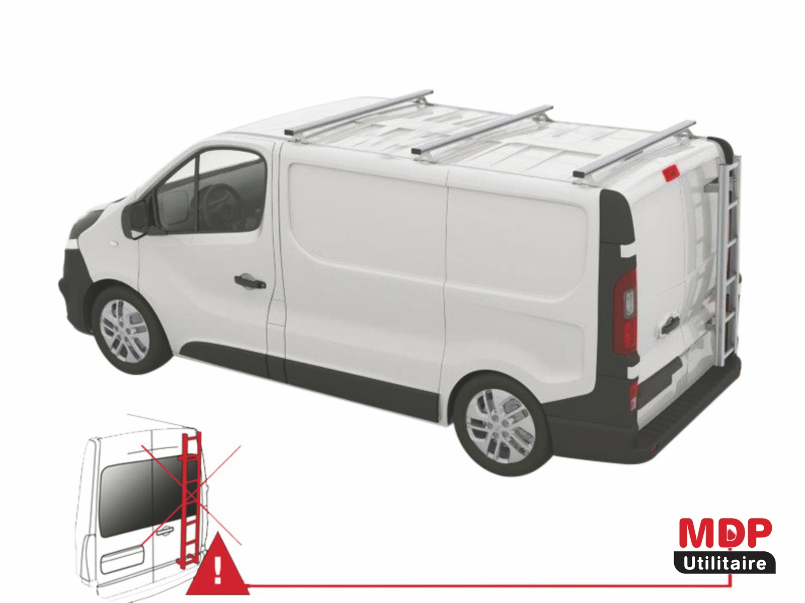 MDP Utilitaire - Kit Barres de Toit Alu + Echelle Alu - L2H1, ref 3R41 ...